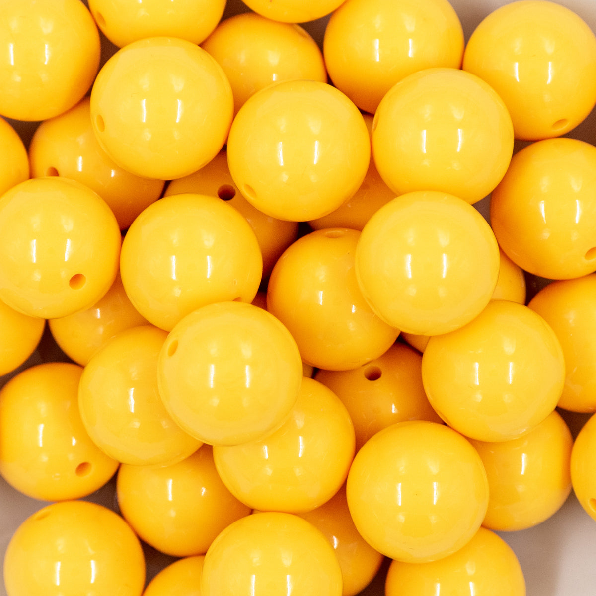 20mm Butter Yellow Solid Bubblegum Beads | The BumbleBead Company 20mm Butter Yellow Solid Bubblegum Beads | The BumbleBead Company