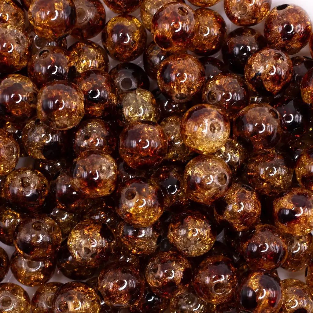 12mm Brown Crackle Leopard Print Bubblegum Beads - 20 Count | The ...