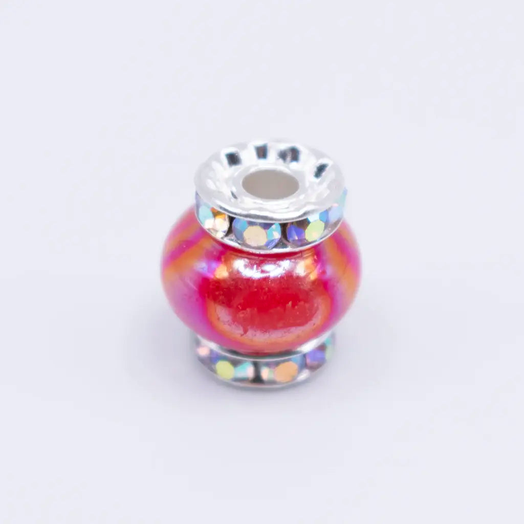 15mm Red Spacer Bead with Rhinestone Rondelle - 5 Count per order | The ...