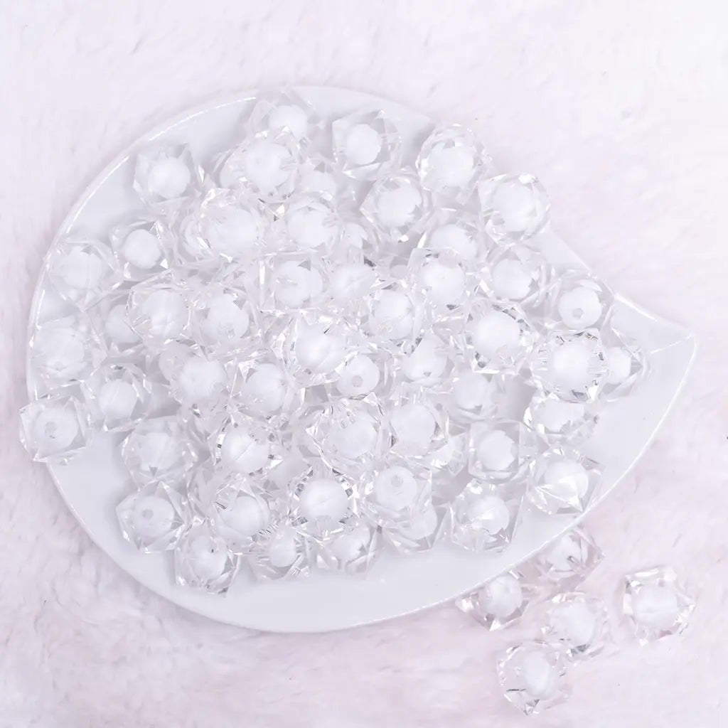 16mm Clear Transparent Cube with Middle Bubblegum Beads | The ...