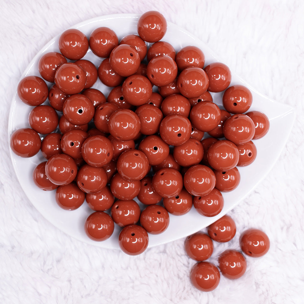 16mm Cocoa Brown Solid Acrylic Bubblegum Jewelry Beads | The BumbleBead ...