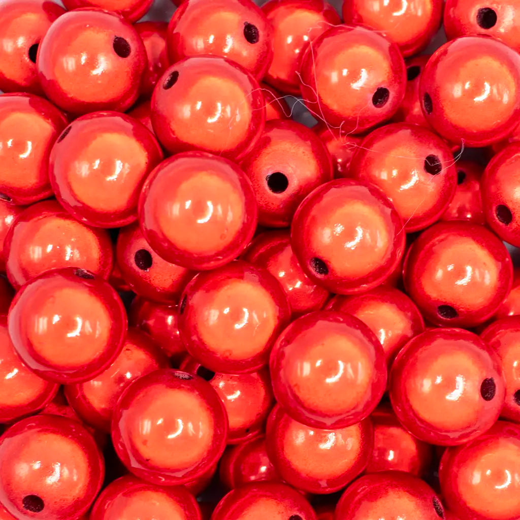 16mm Red Miracle Bubblegum Bead | The BumbleBead Company