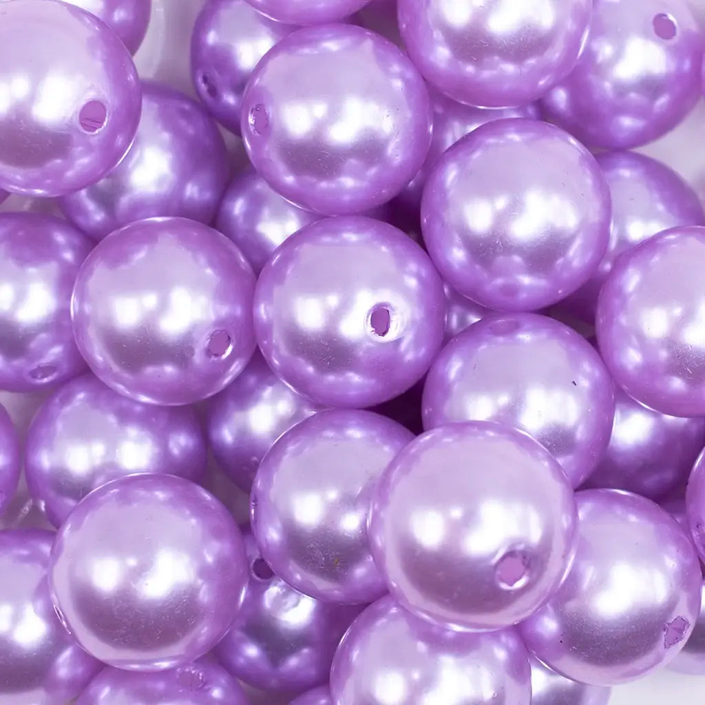 20mm Periwinkle Purple Faux Pearl Bubblegum Beads | The BumbleBead Company
