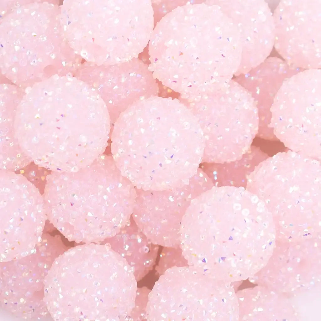 20mm Light Pink Rhinestone Bubblegum Bead | The BumbleBead Company