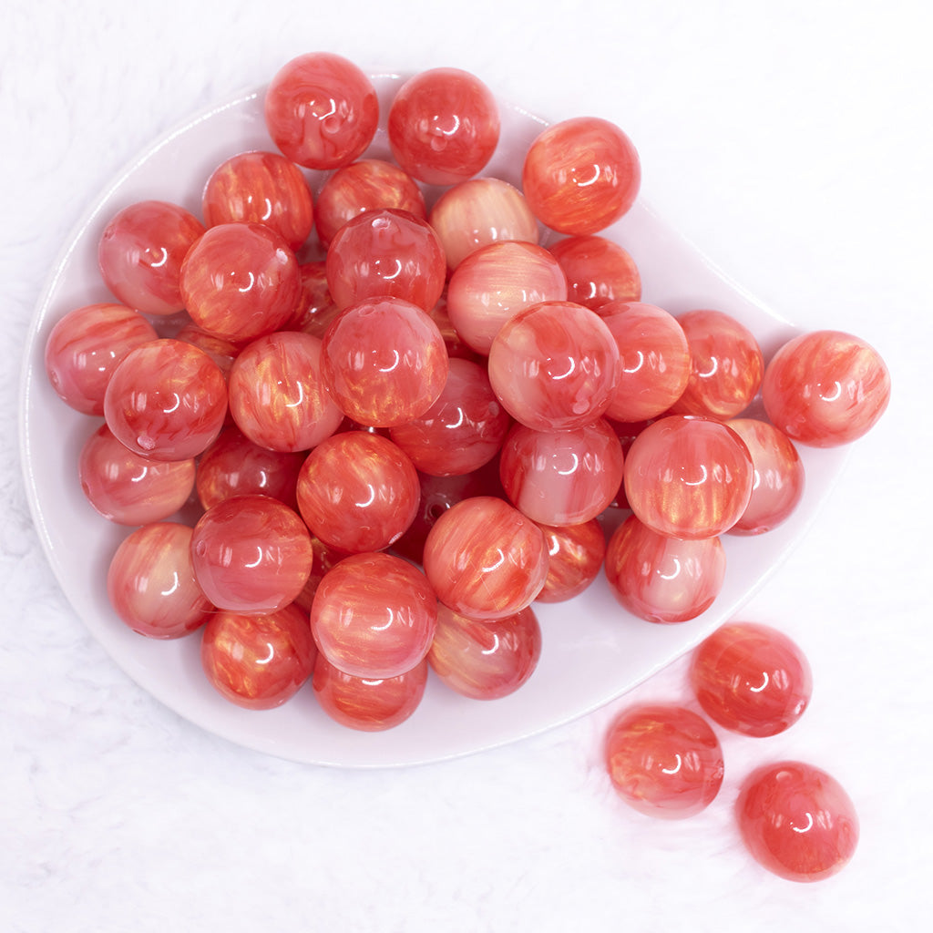 20mm Red Luster Bubblegum Beads | The BumbleBead Company