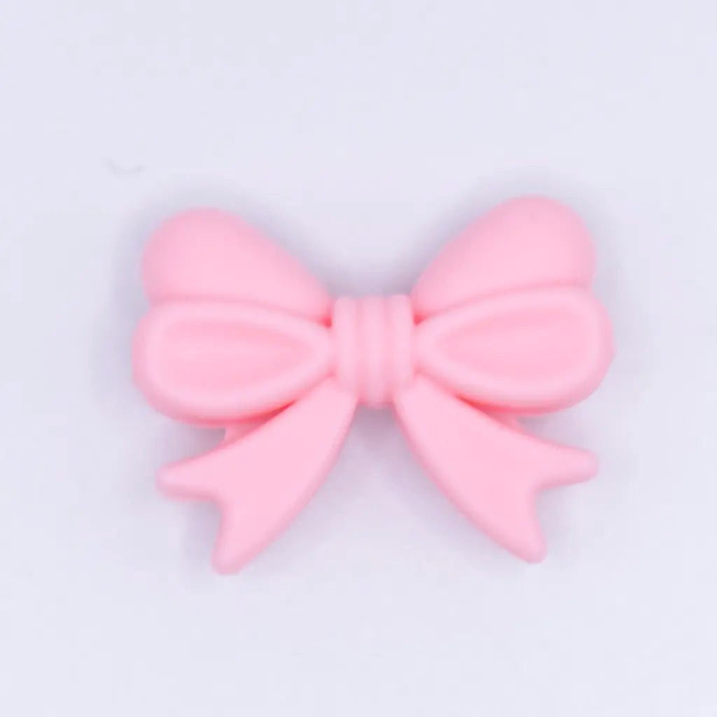 25mm Quartz Pink Bow Knot silicone bead | The BumbleBead Company