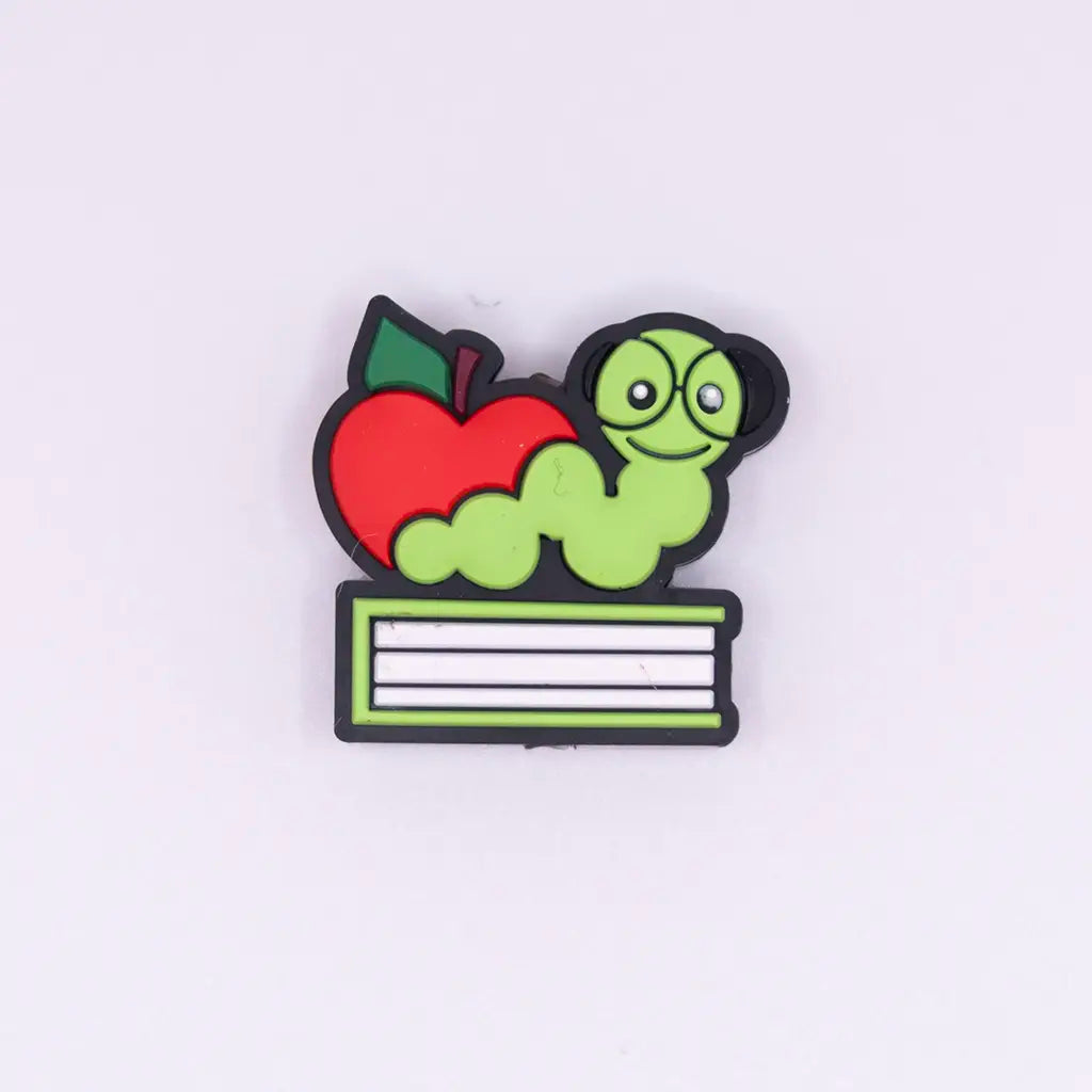 Book Worm silicone focal bead | The BumbleBead Company
