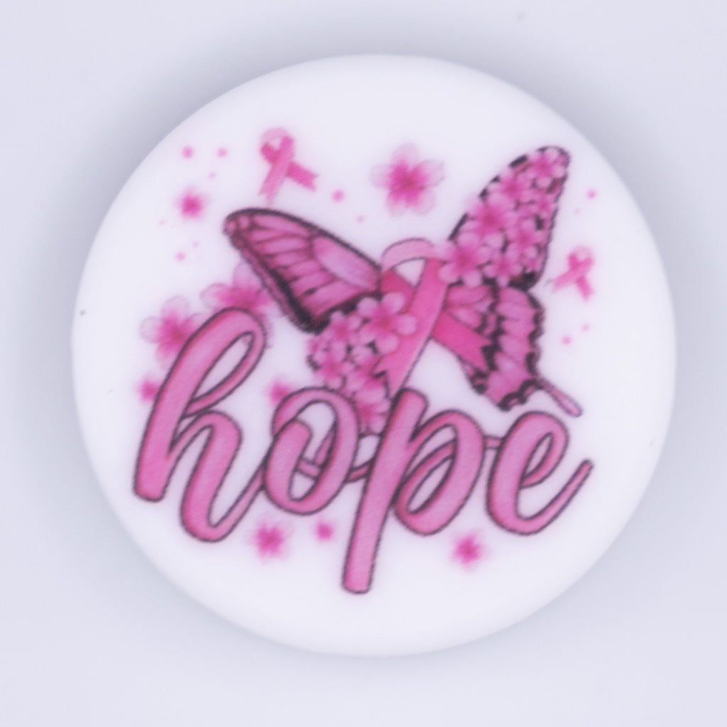 Breast Cancer Hope Silicone Focal Bead Accessory | The BumbleBead Company