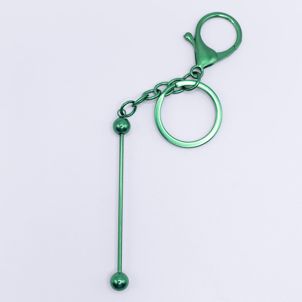 Green Beadable Keychain Bars with Chain | The BumbleBead Company