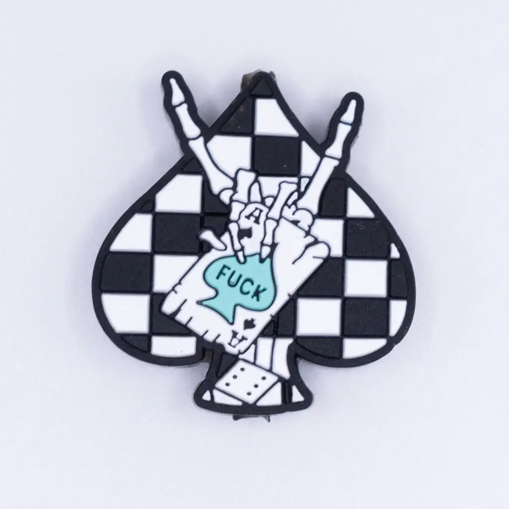 Spades with Skeleton Hand silicone focal bead | The BumbleBead Company