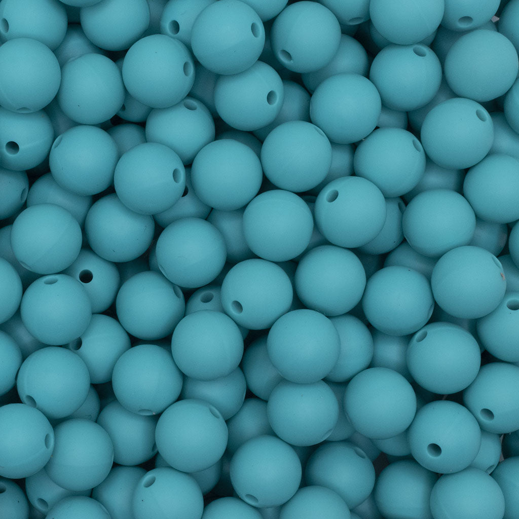 12mm Turquoise Round Silicone Bead | The BumbleBead Company