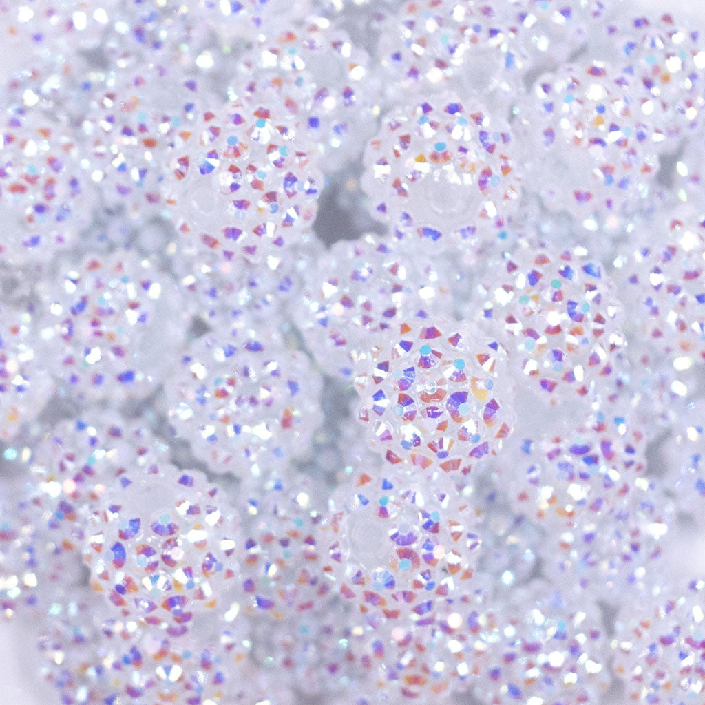 16mm White Shine Rhinestone AB Chunky Bubblegum Jewelry Beads | The ...