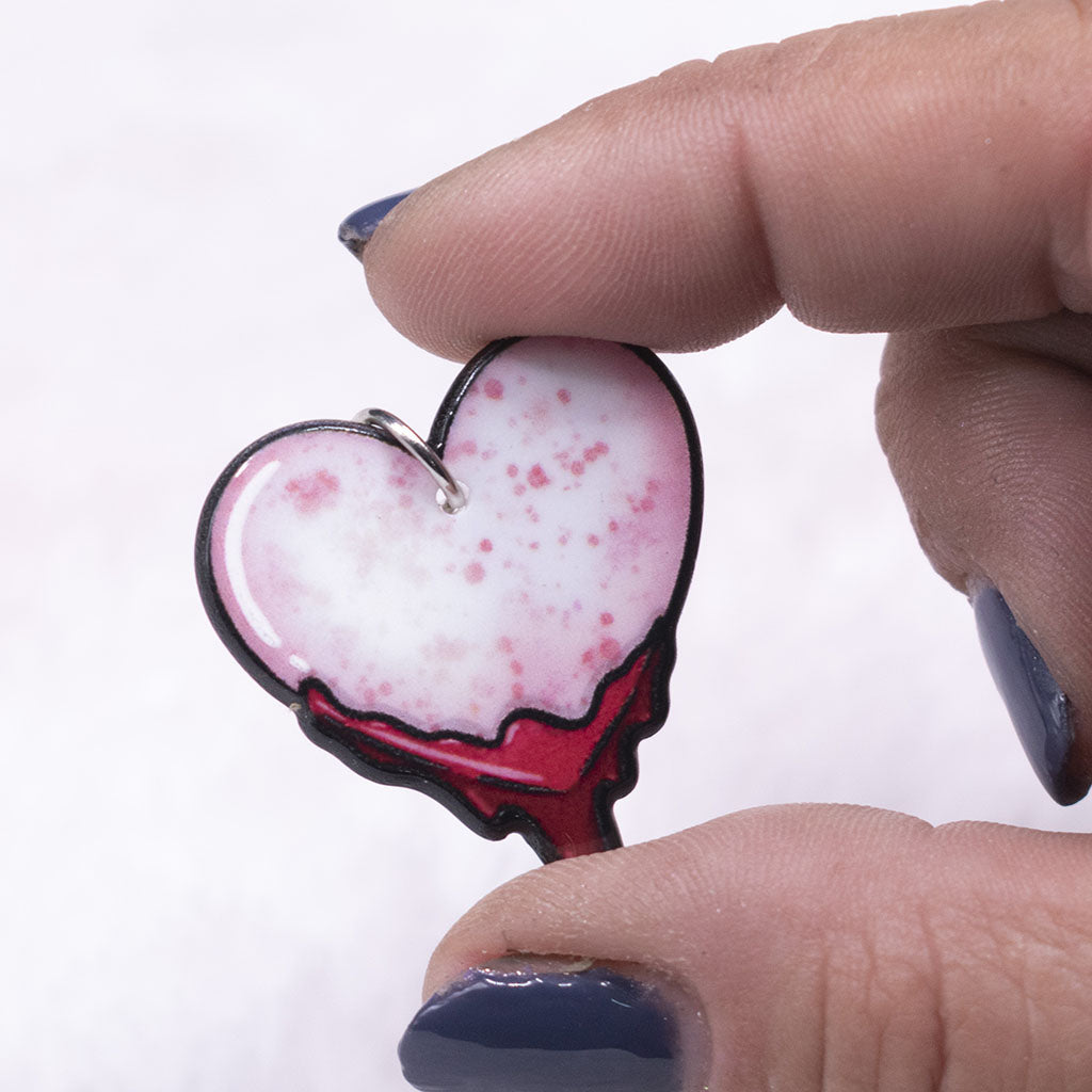 Bleeding Heart pendant with hoop 35x32mm | The BumbleBead Company