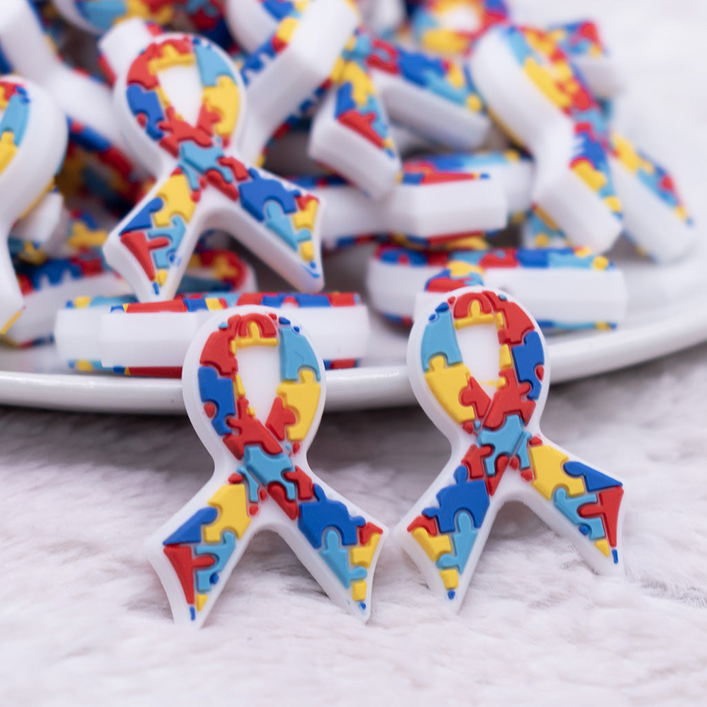 Autism Awareness Ribbon Silicone Focal Bead Accessory | The BumbleBead ...