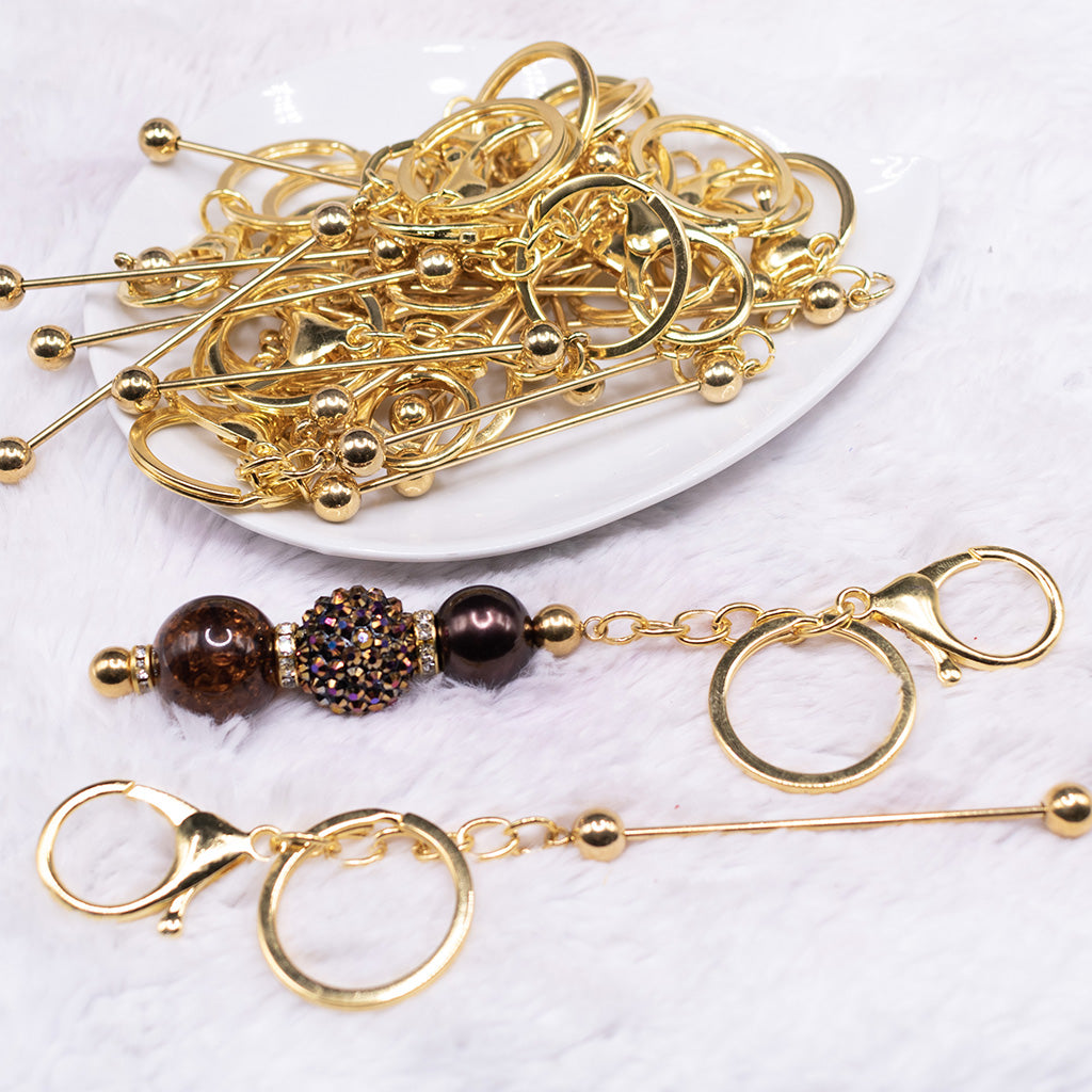 Gold Beadable Keychain | The BumbleBead Company