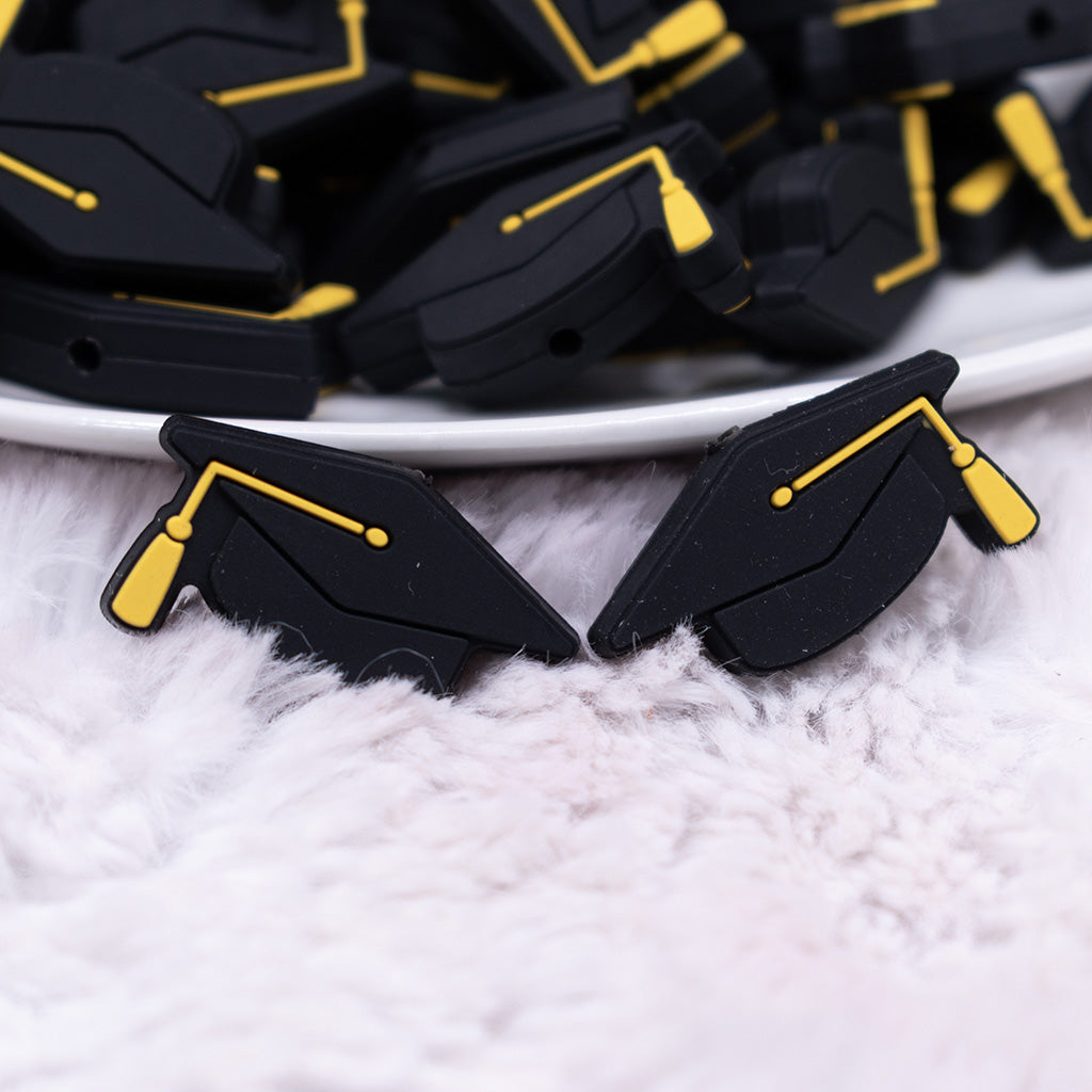 Graduation Hat Silicone Focal Bead Accessory The Bumblebead Company