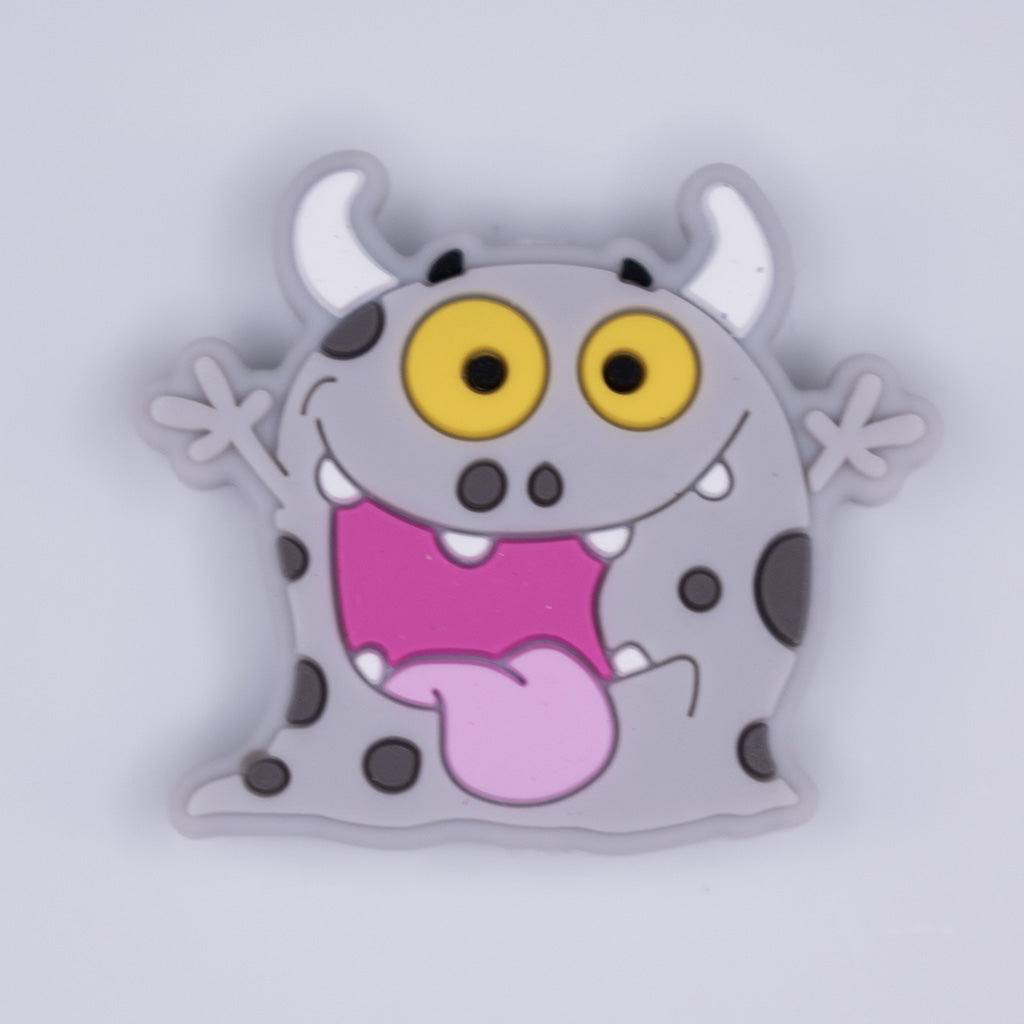 Little Gray Monster Silicone Focal Bead Accessory | The BumbleBead Company