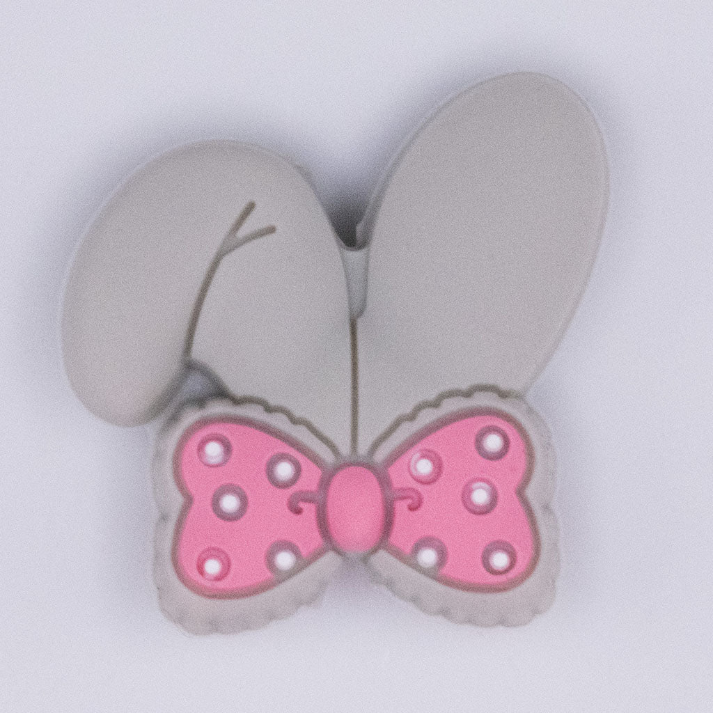 Gray Bunny Ears Silicone Focal Bead Accessory - 26mm x 26mm | The ...